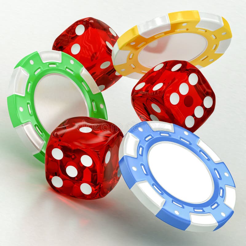 Dice, chips and cards stock illustration. Illustration of leisure ...
