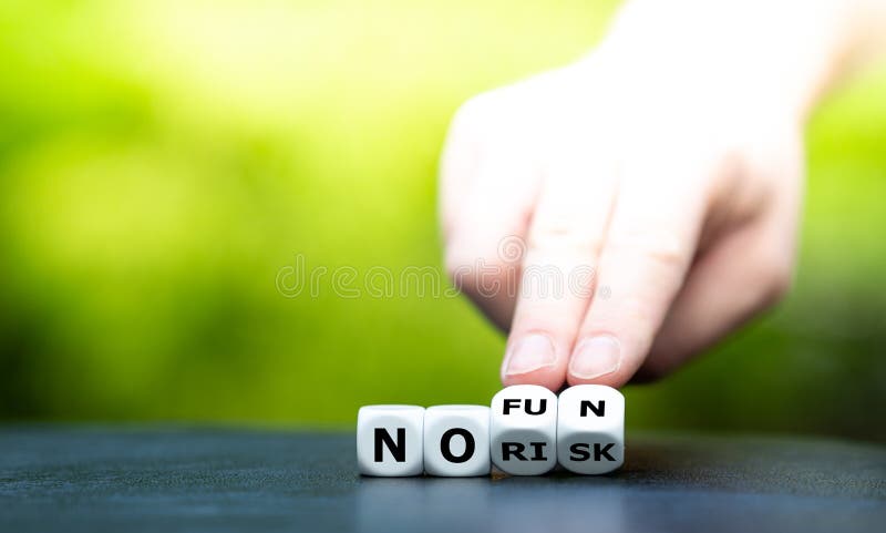 Dice Create the Slogan `no Risk No Fun`. Stock Image - Image of phrase ...