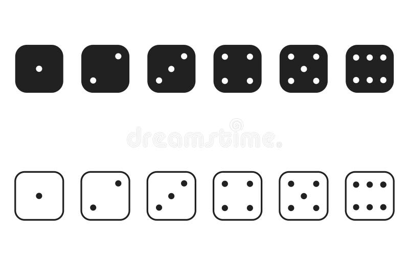 Dice Cube Flat Collection, Craps Vector Icon Stock Vector ...