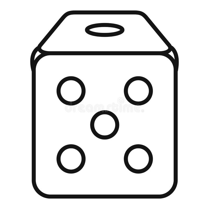 Cube dice outline stock illustration. Illustration of ouline - 107153720