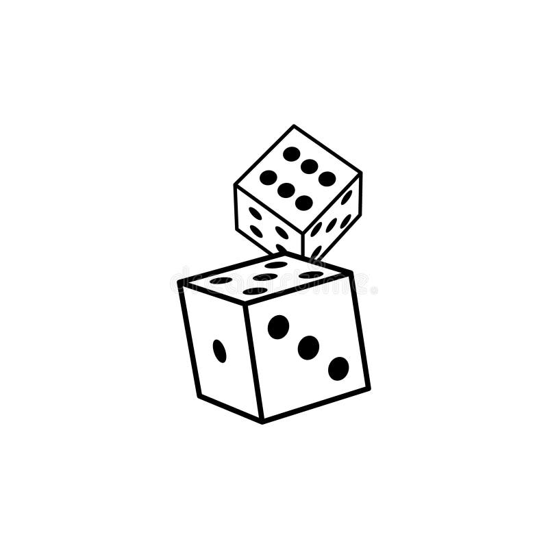 Gambling Dice Line Drawing Stock Illustrations – 261 Gambling Dice Line ...