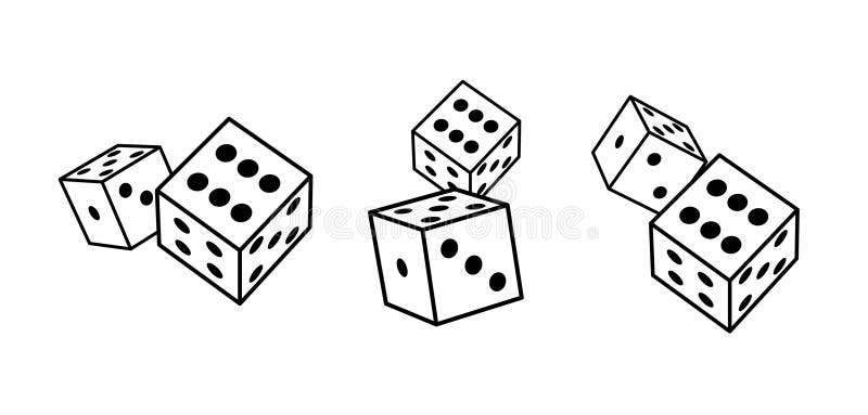 Gambling Dice Line Drawing Stock Illustrations – 261 Gambling Dice Line ...