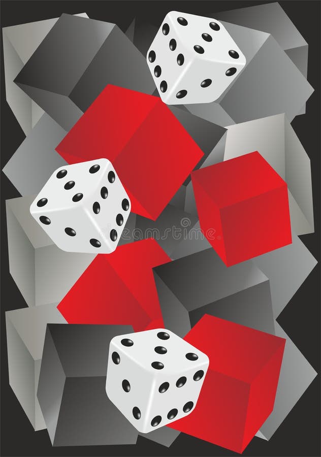 Dice and cubes stock illustration. Illustration of abstract - 159940976