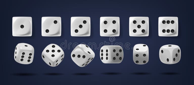 Dice Cubes Set. Small, Six-sided Objects with Dots on Each Face ...