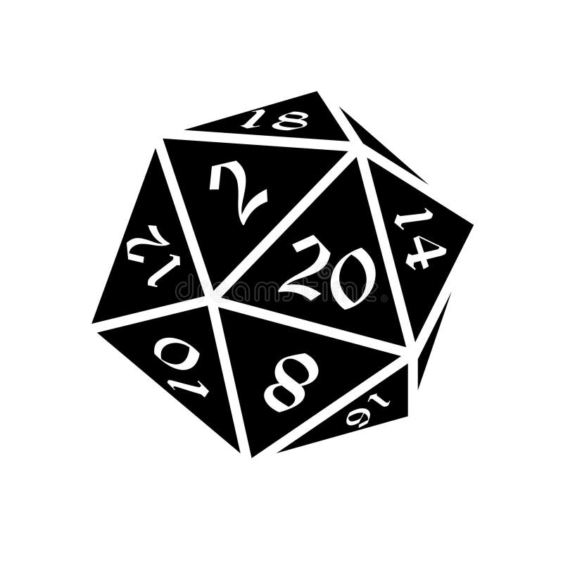 Dice d20, dice rpg stock vector. Illustration of roll - 337571046