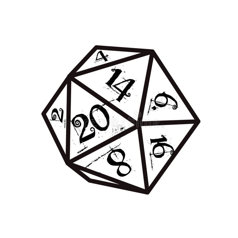 Dice d20, dice rpg stock vector. Illustration of games - 348888231