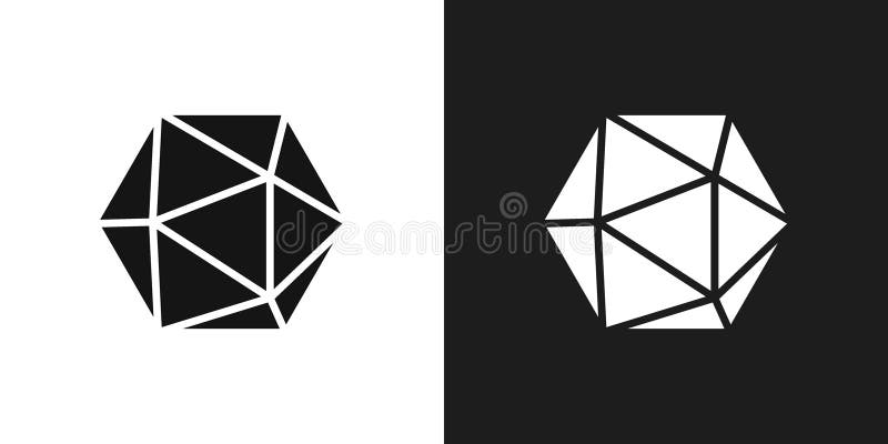 Dice D20 Icon Logo Set Vector Stock Vector - Illustration of retro ...