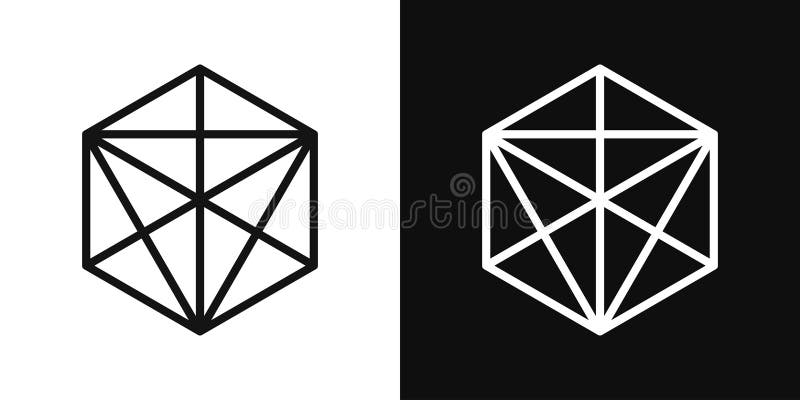 Dice D20 Icon Set. Die with 20 Sides Vector Symbol. 3d D20 Polyhedron ...
