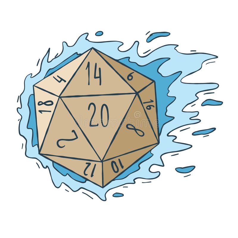 Dice d20 for playing Dnd. stock illustration. Illustration of twenty ...