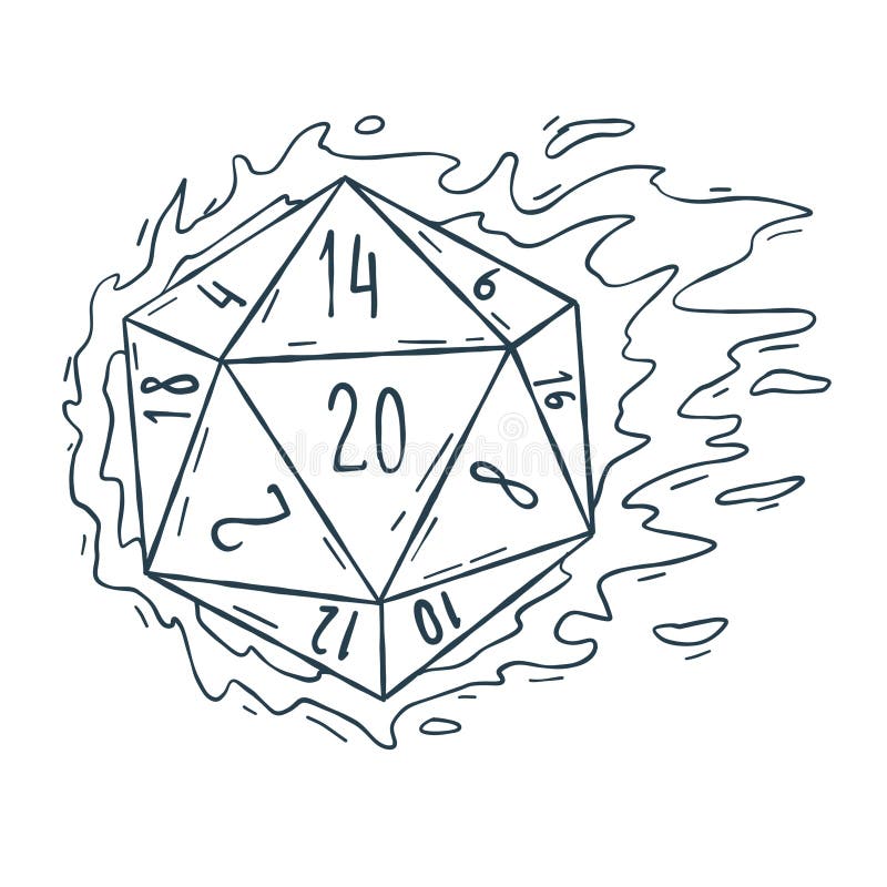 Dice D20 for Playing Dnd. Board Game. Stock Vector - Illustration of ...