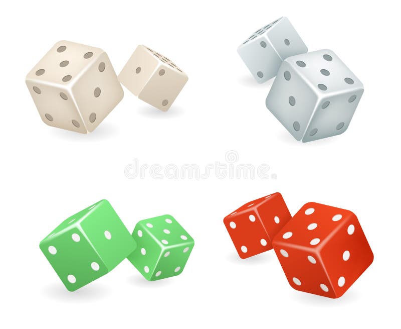 Dice 3d Realistic Game Icons Set Vector Illustration Stock Vector ...