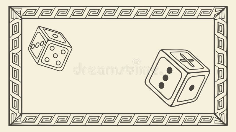 Dice in Decorative Frame, Perfect for Gaming and Luck Themes. Vector ...