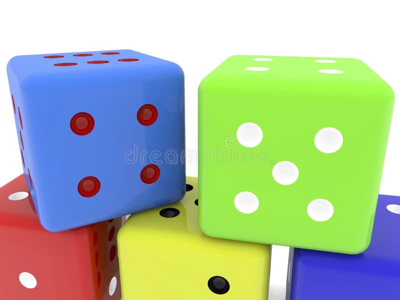 Red Dice from Different Angles Stock Illustration - Illustration of ...