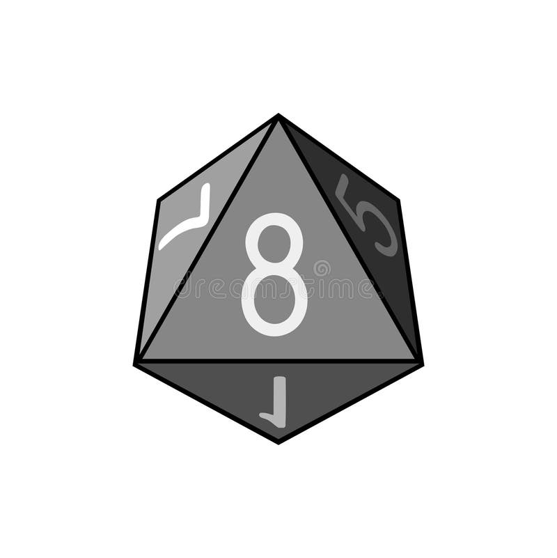 Dice of 8 faces stock vector. Illustration of numbers - 352754857