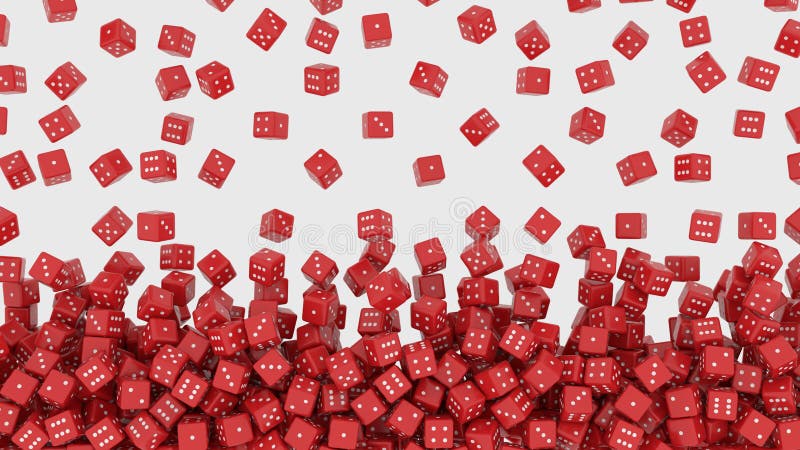 Red Dice Falling Out of a Black Dice Cup Stock Illustration ...