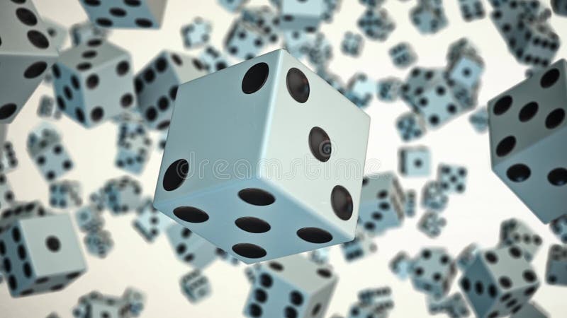 Dice Floating in Space Against White Stock Video - Video of gambling ...