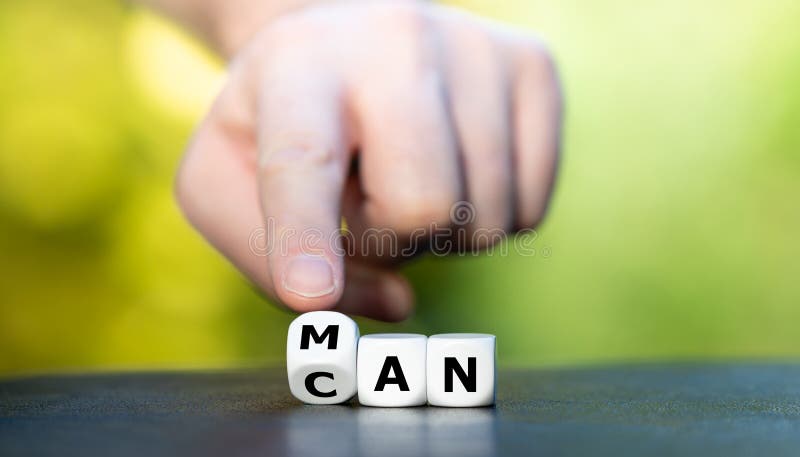 Dice Form the Expression `man Can`. Stock Photo - Image of text, strong ...