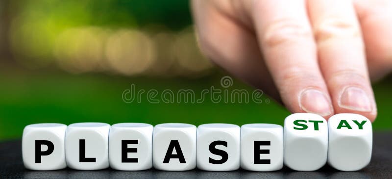 Dice Form the Expression `please Stay`. Stock Photo - Image of ...