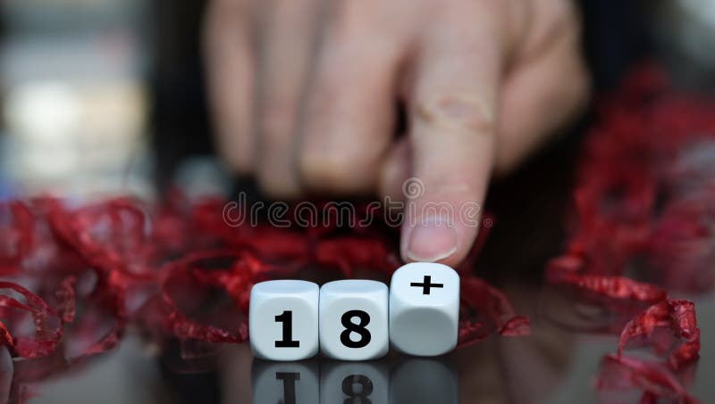 Dice Form the Expression 18 Plus . Symbol for a Age Restriction. Stock ...