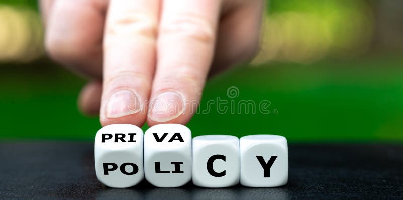 Dice Form the Expression Privacy Policy. Stock Photo - Image of legal ...