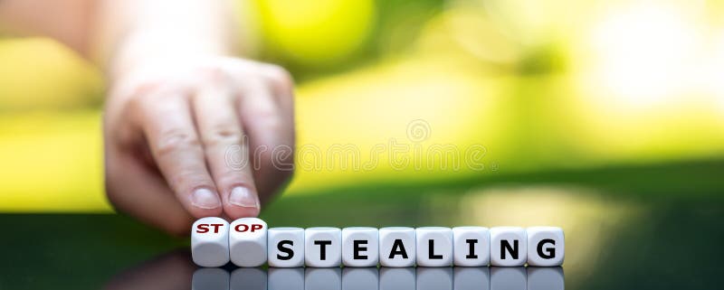 Dice Form the Expression `stop Stealing`. Stock Photo - Image of ...