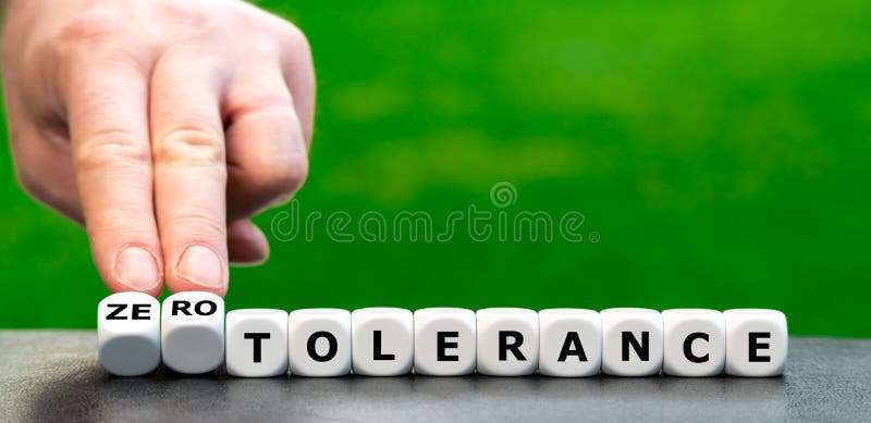 Dice Form the Expression `zero Tolerance`. Stock Image - Image of crime ...