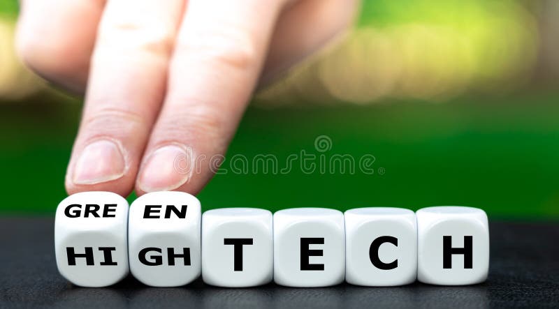 Dice Form the Expressions High Tech and Green Tech. Stock Image - Image ...