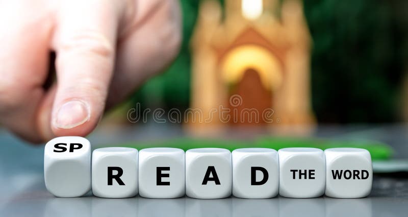 Dice Form the Expressions Spread the Word and Read the Word. Stock ...
