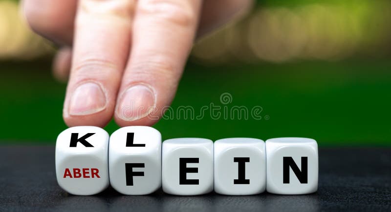 Dice Form the German Saying Klein Aber Fein (small but Good). Stock ...