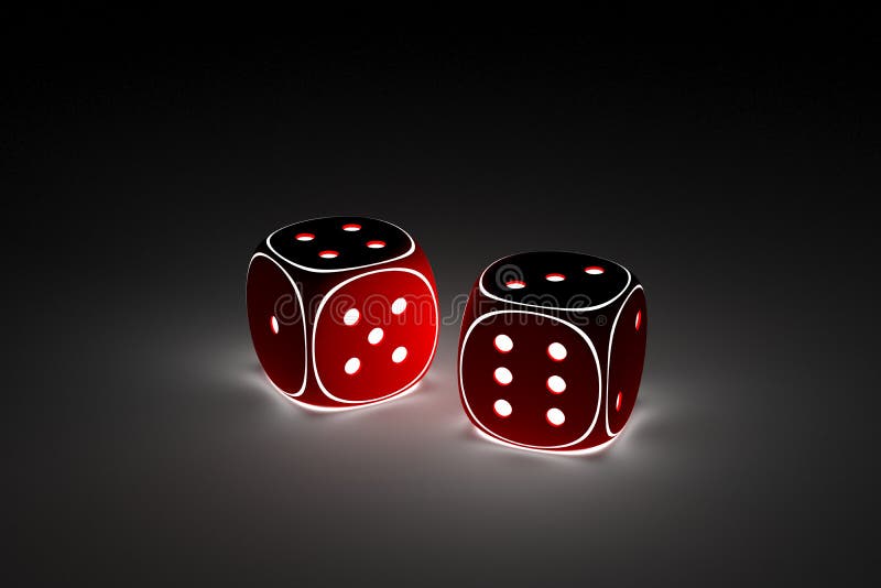 Dice in the form of neon stock illustration. Illustration of ardour ...