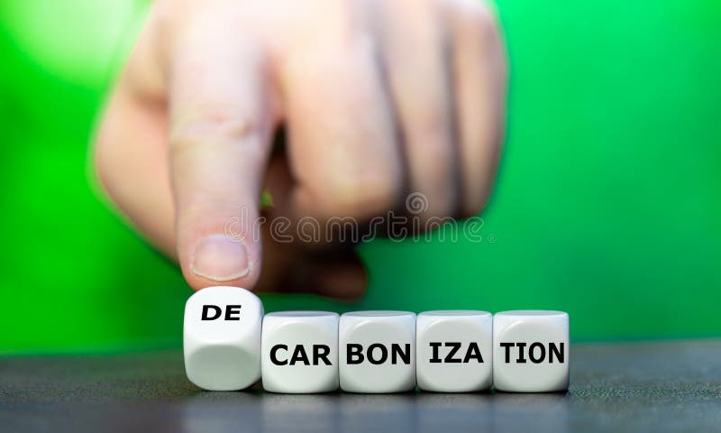 Dice Form the Word Decarbonization. Symbol To Reduce Carbon Dioxide ...
