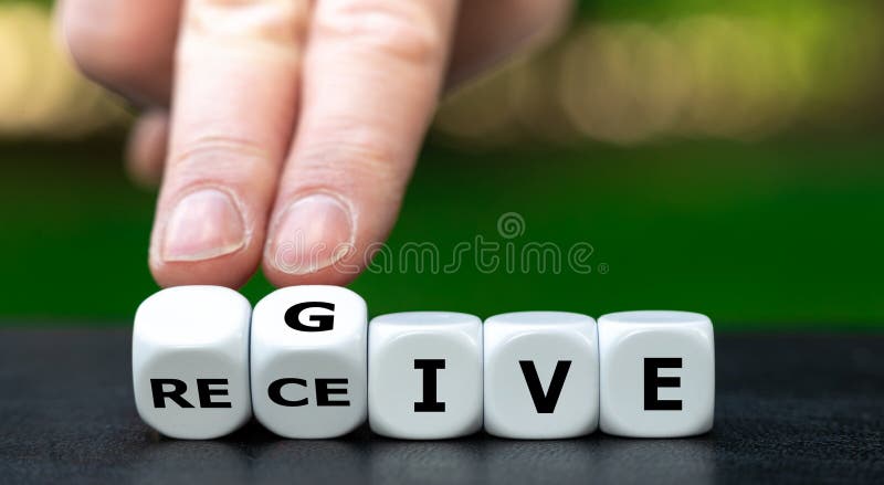 Dice Form the Words Give and Receive. Stock Image - Image of back ...