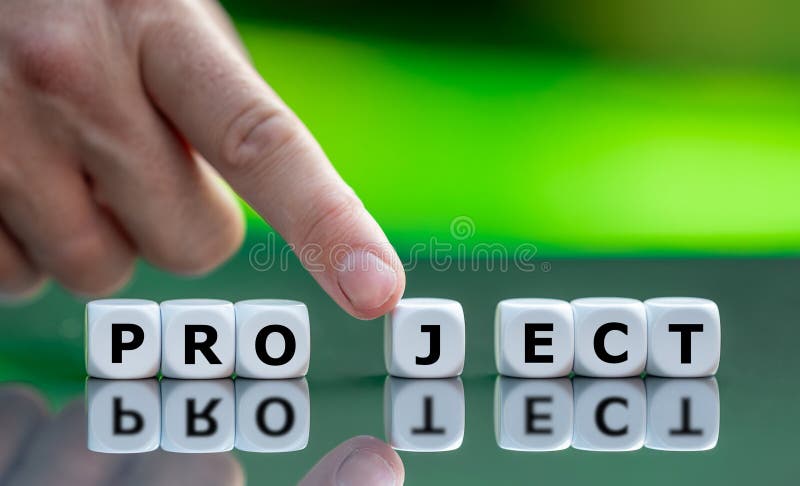 Dice Form the Words Project and Protect in the Reflection. Stock Photo ...