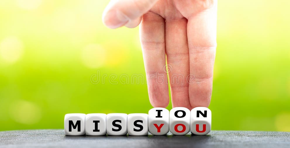 Dice Forms the Expressions `miss You` and `mission`. Stock Photo ...