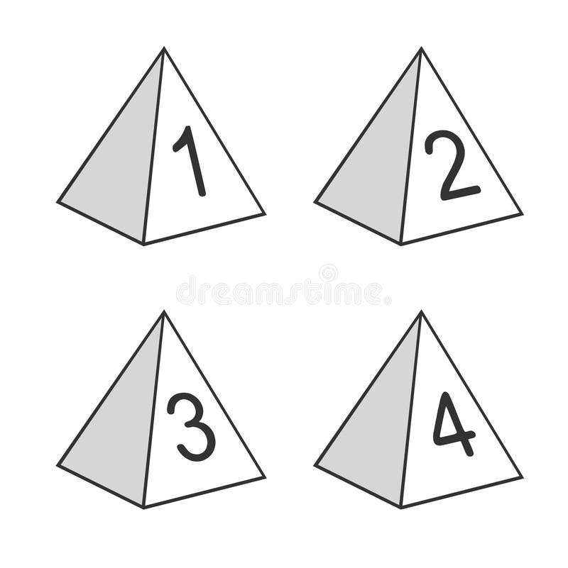 Dice of four faces stock vector. Illustration of label - 355758273