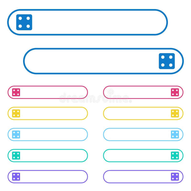 Dice Four Icons In Rounded Color Menu Buttons Stock Vector