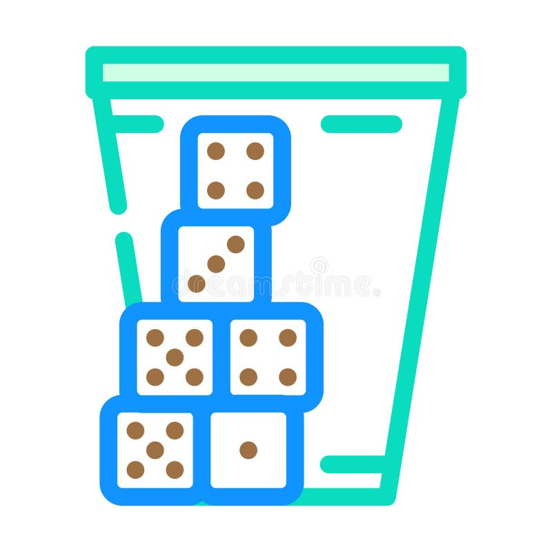 Dice Game Board Table Color Icon Vector Illustration Stock Illustration ...