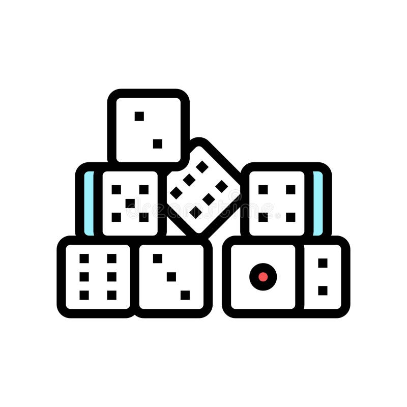 Dice Game Board Table Color Icon Vector Illustration Stock Illustration ...