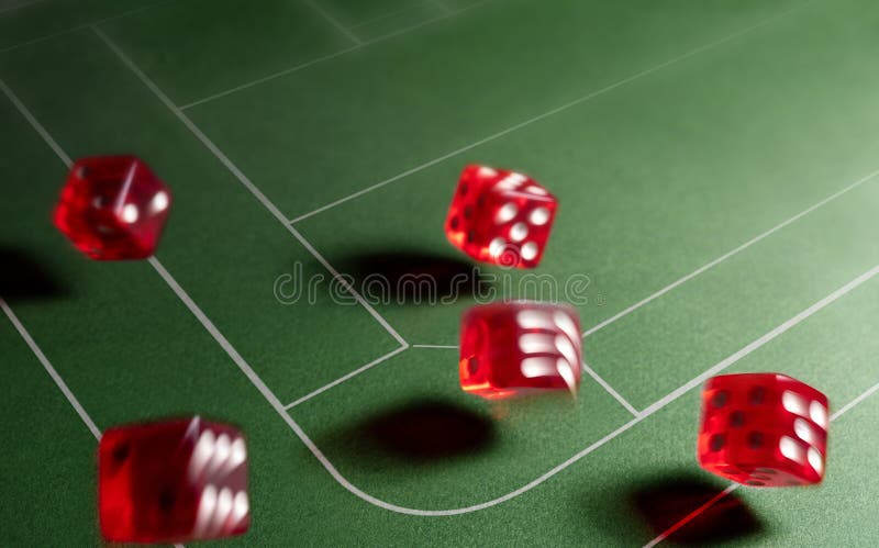 Dice Game. Dice on the Table. Illuminated with a Contrasting Light ...