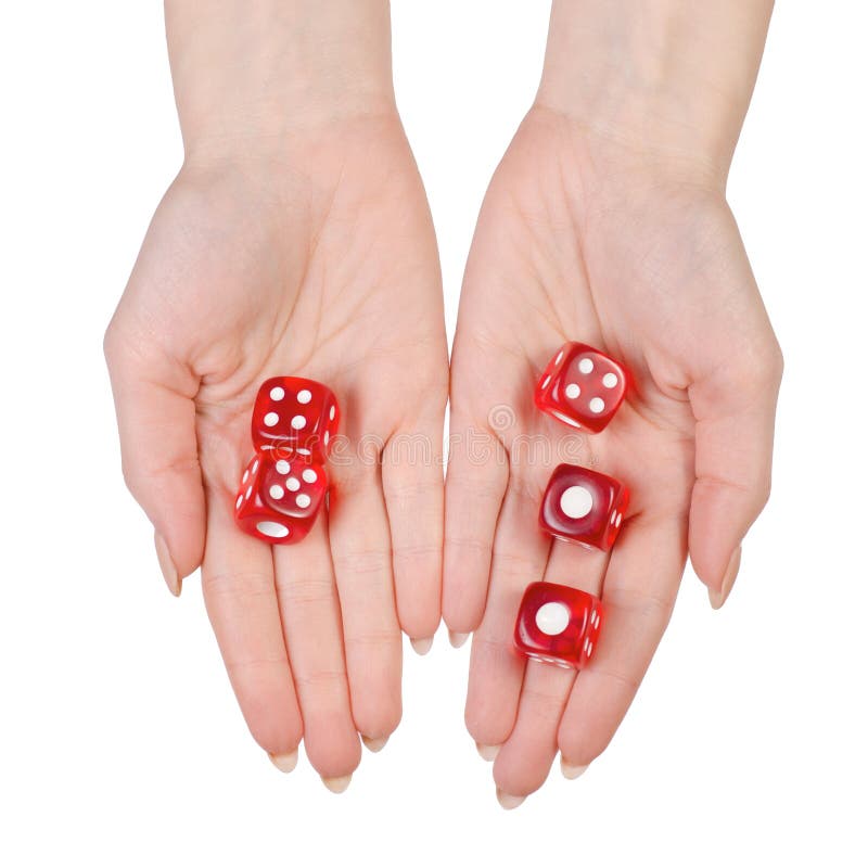 Dice in hands stock image. Image of competition, hold - 111136253