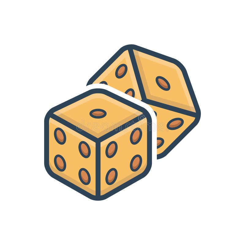 Color Illustration Icon for Dice, Game and Fun Stock Illustration ...