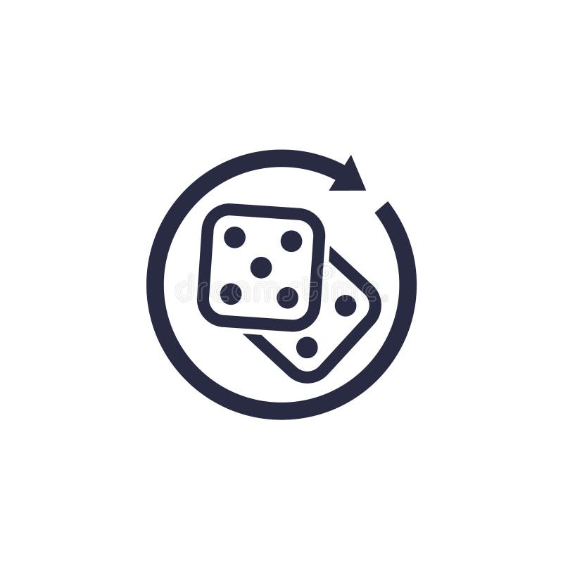 Dice Icon with Arrows on White Stock Vector - Illustration of design ...