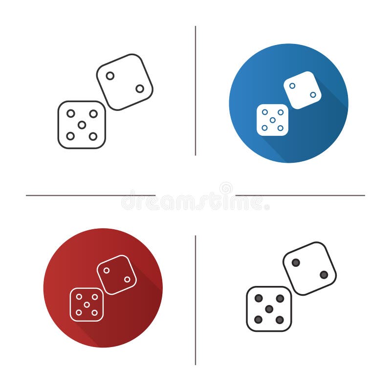 Dice Line Art Flat Stock Illustrations – 424 Dice Line Art Flat Stock ...
