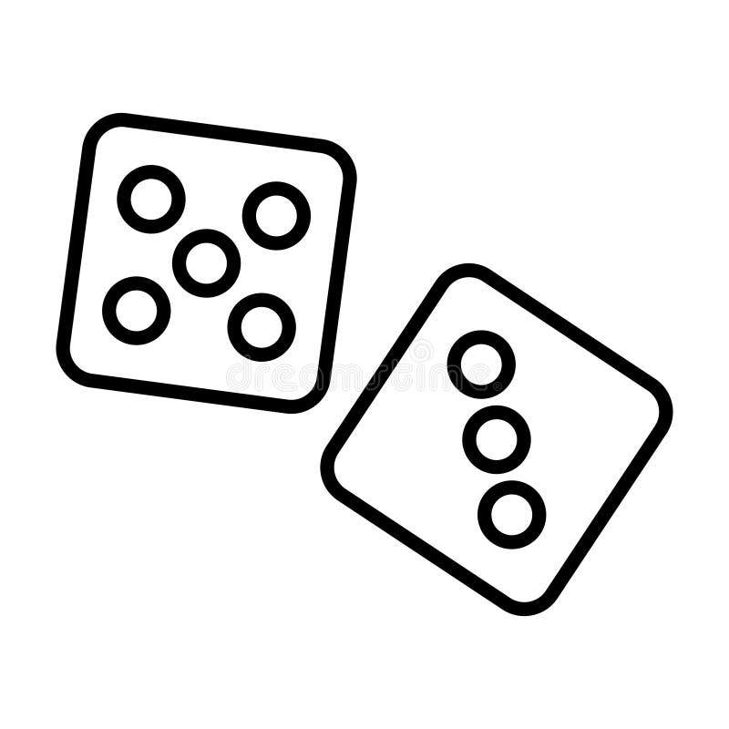 Pair Dice Line Art Stock Illustrations – 35 Pair Dice Line Art Stock ...