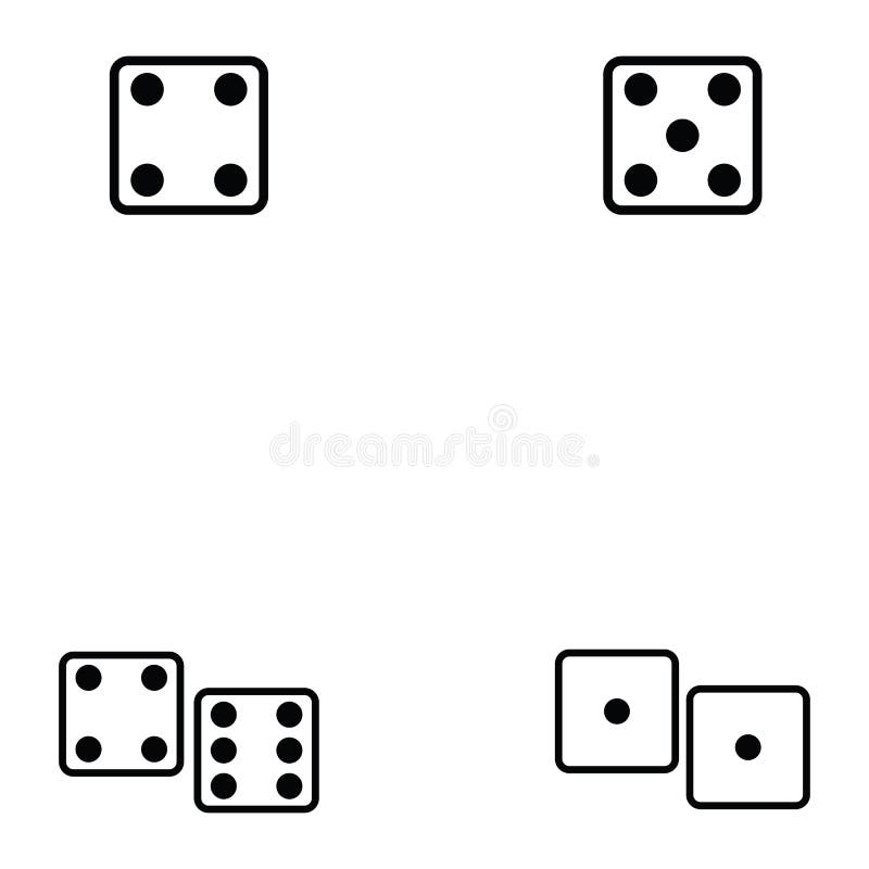Dice icon set stock vector. Illustration of vector, number - 107347778