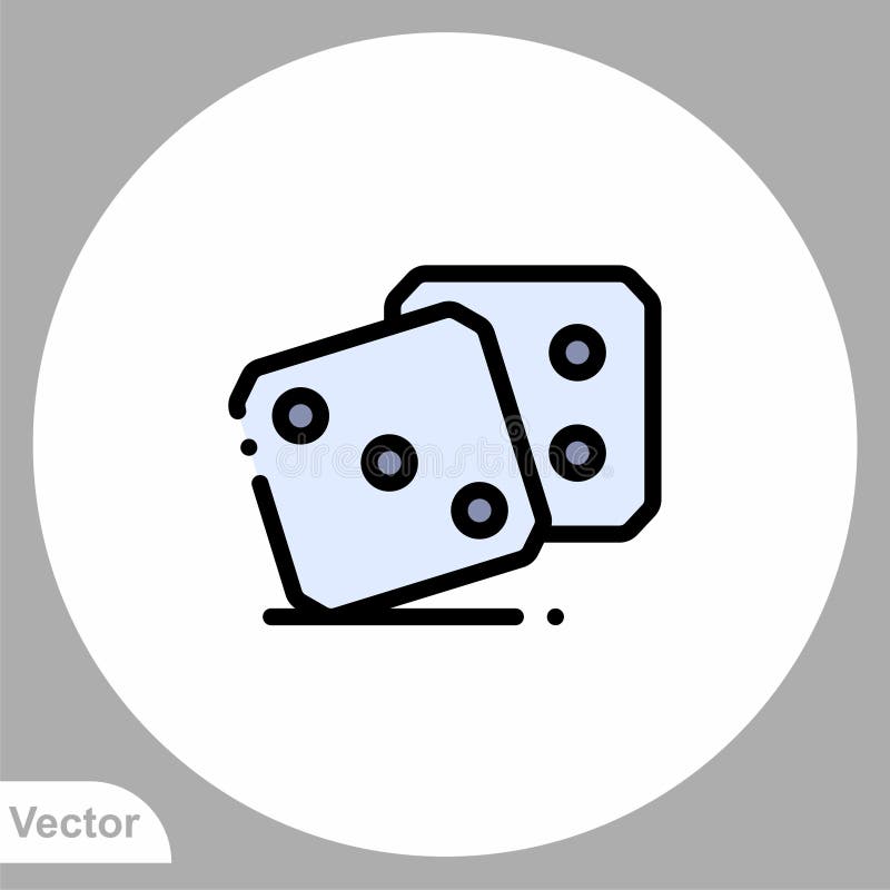 Dice Vector Icon Sign Symbol Stock Vector - Illustration of cube ...