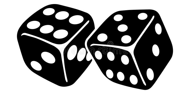 Dice Icon. Stylish Black Vector Icon of Two Dice Stock Vector ...