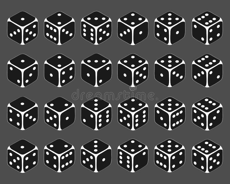 Dice Large Set of Dice in Isometric View. Vector Cartoon Illustration ...