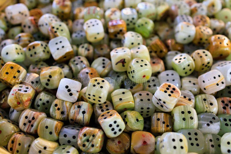 Dice Made of Natural Stone. Background with Selective Focus and Copy ...