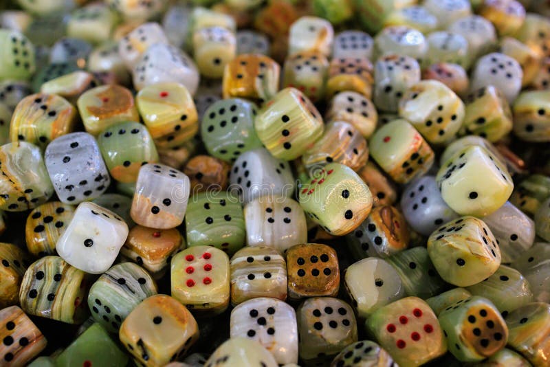 Dice Made of Natural Stone. Background with Selective Focus and Copy ...